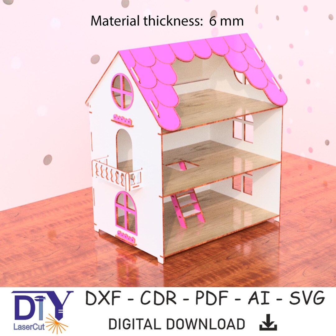 Dream Dollhouse Laser Cut File SVG, Dolls House, 1:12 Scale - Etsy