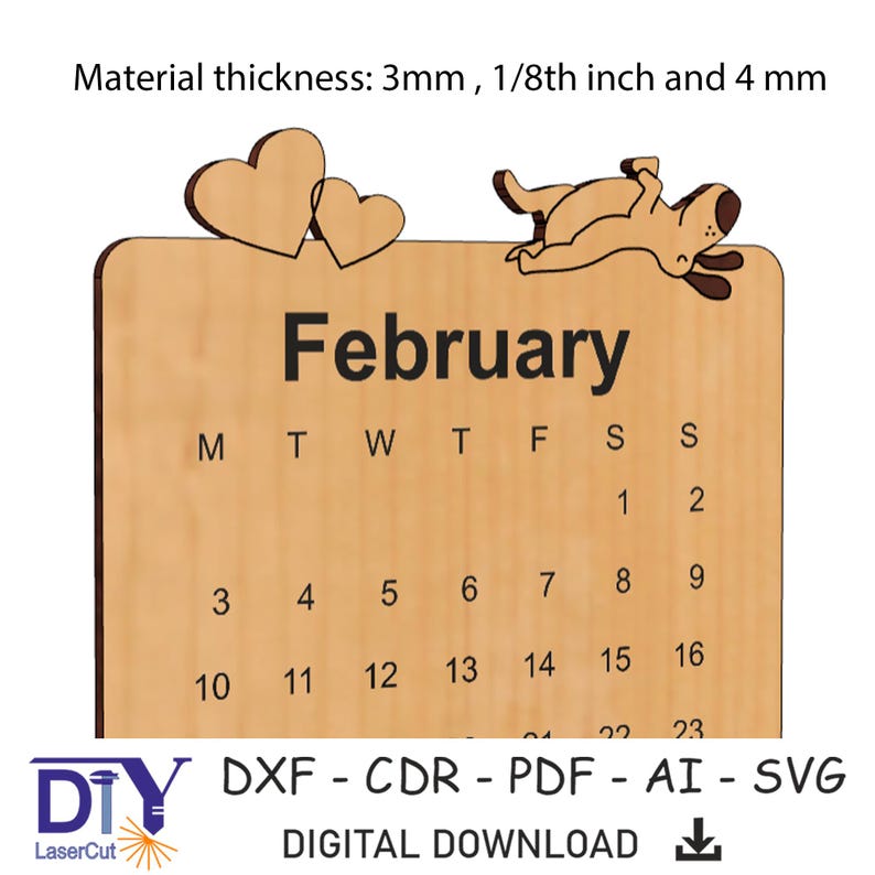 Layered Calendar 2025 With Stand Bundle, 3D Calendar With Cute Dogs ...