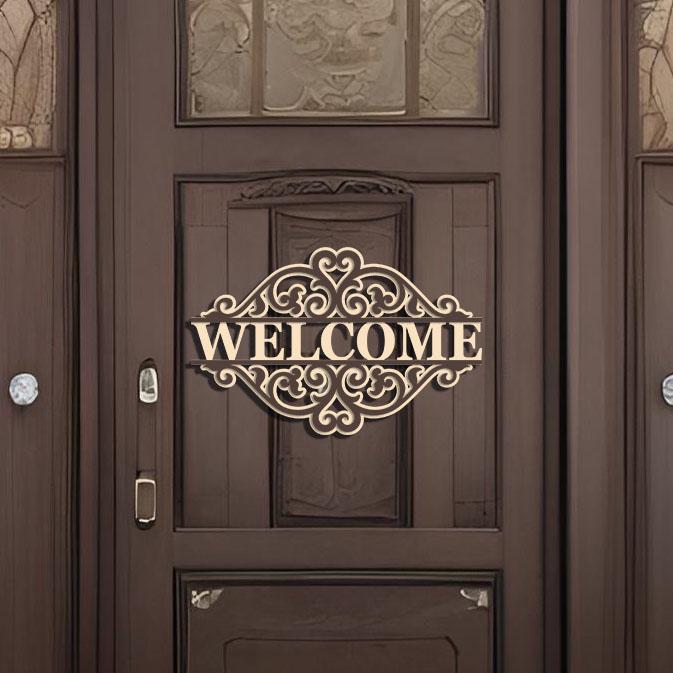 Welcome Door Sign Templates Digital Vector Files SVG, DXF, Cdr, Pdf, Ai ...