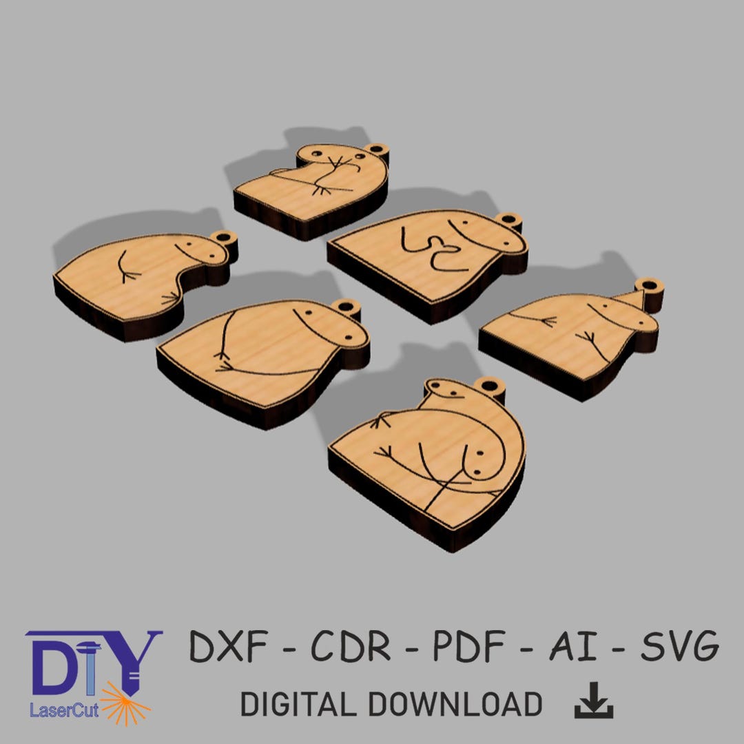 Flork Meme Keychain Bundle, Gift Idea, SVG File, Wooden Keychain, Funny ...