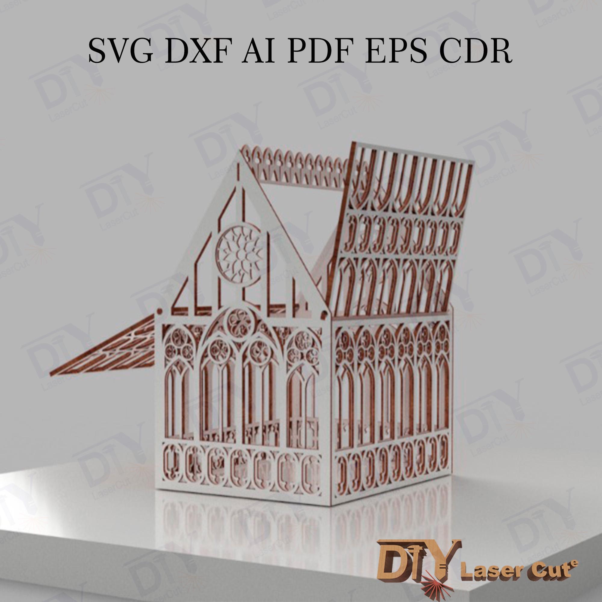 Flower House Svg, Gothic Flower House Design Dxf, Greenhouse Laser Cut ...