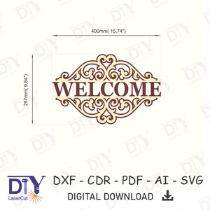 Welcome Door Sign Templates Digital Vector Files SVG, DXF, Cdr, Pdf, Ai ...