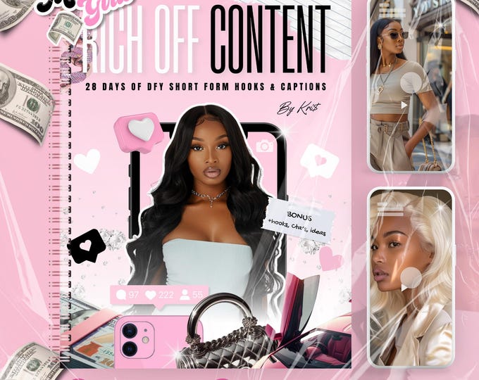 Rich off Content | 28 Done for You Hooks & Captions for Digital ...