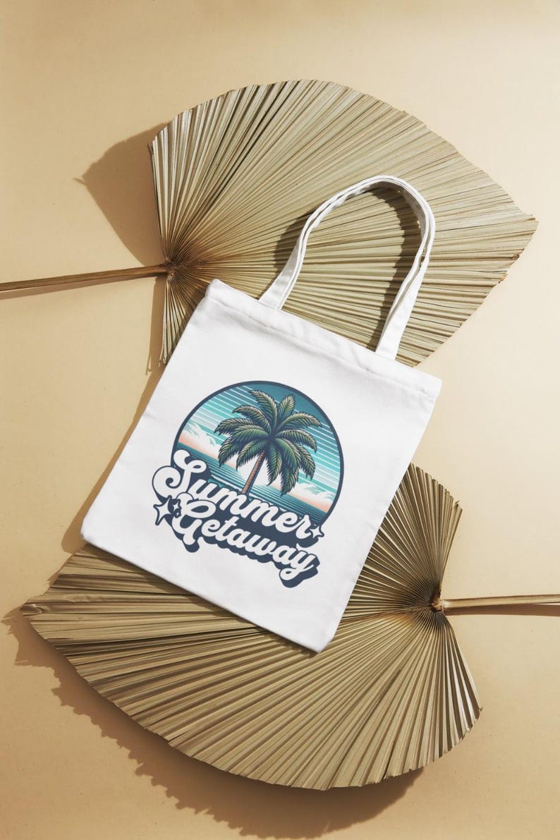 Summer Spring Tote Bag, Vintage Bag, Eco Vacations Bag, Beachy Vibes ...