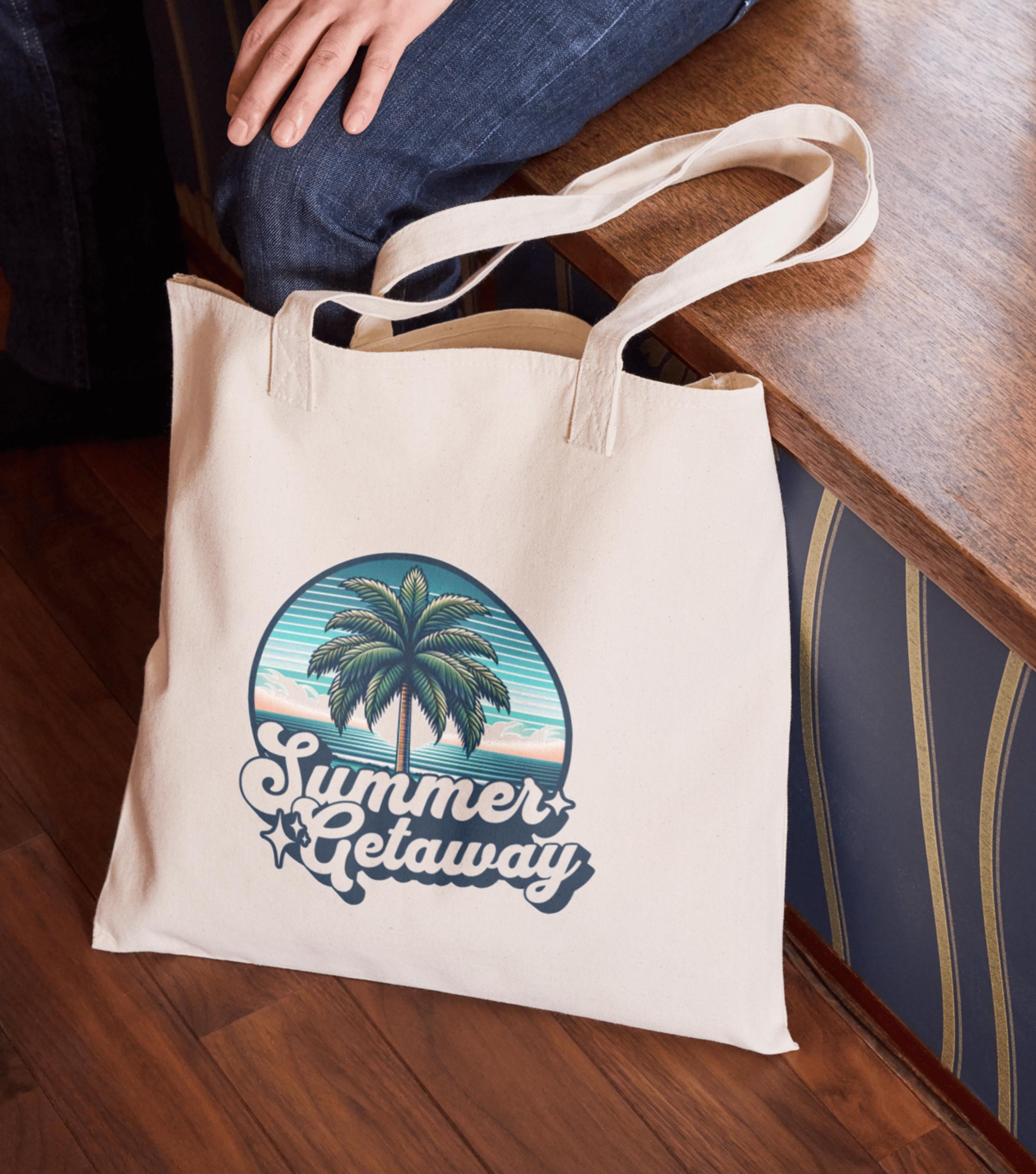 Summer Spring Tote Bag, Vintage Bag, Eco Vacations Bag, Beachy Vibes ...