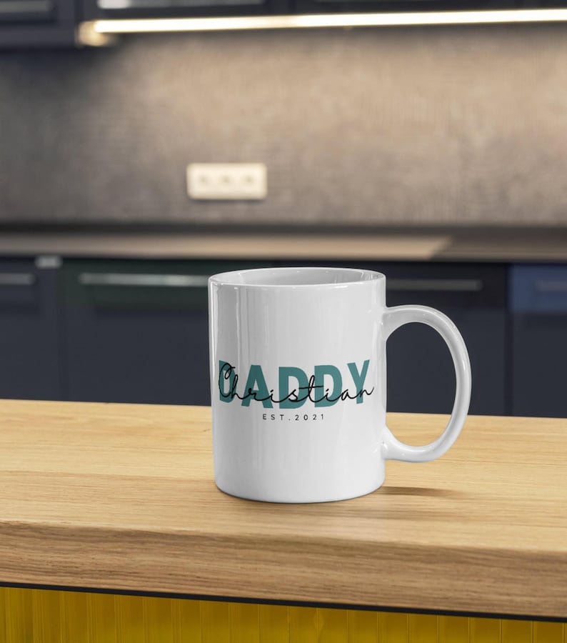 Custom EST Date Dad Mug With Name, Custom Daddy Mug, Father’s Day, Dad ...