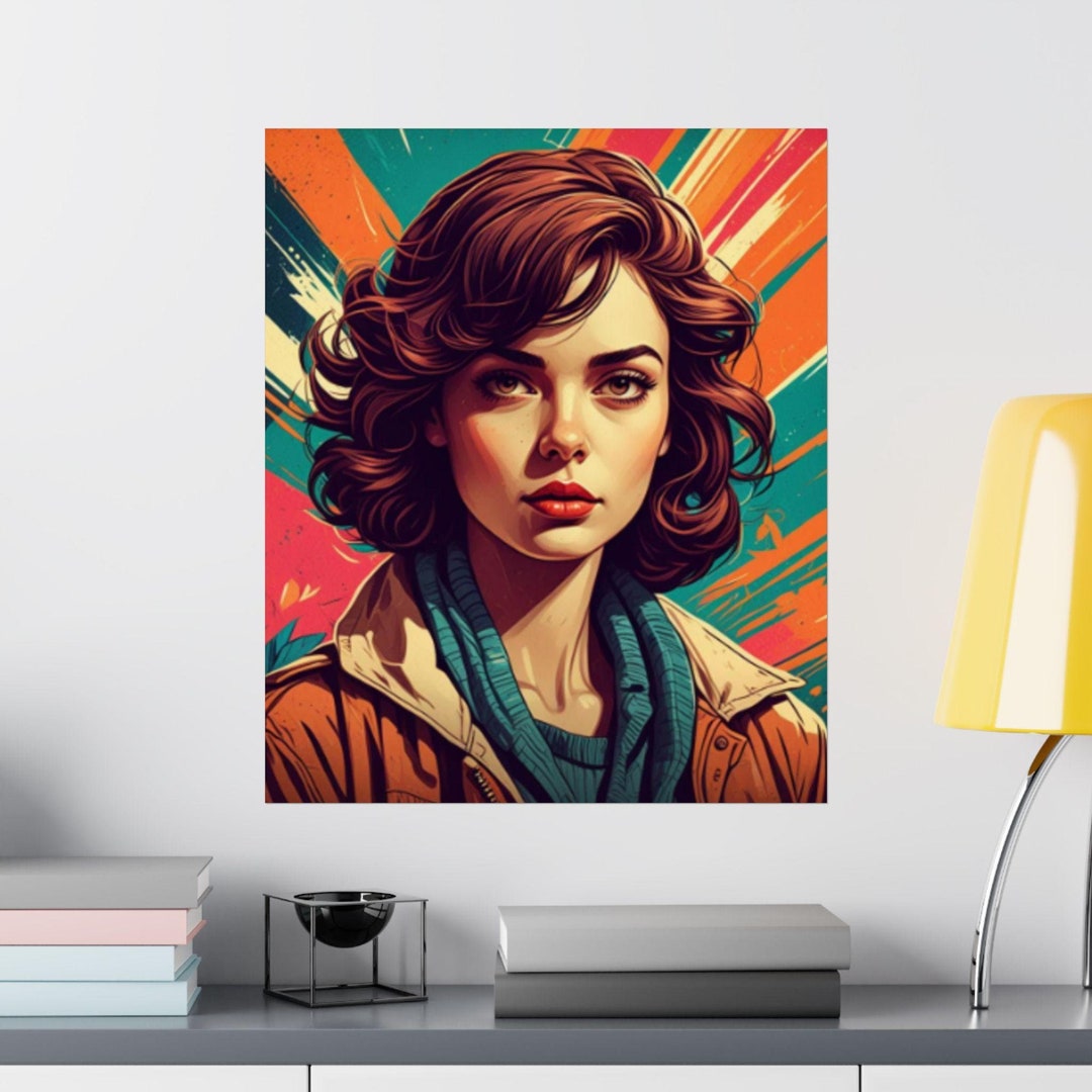 Poster Girl,retro Girl Vintage Poster,comic Inspired Wall Art,vintage ...