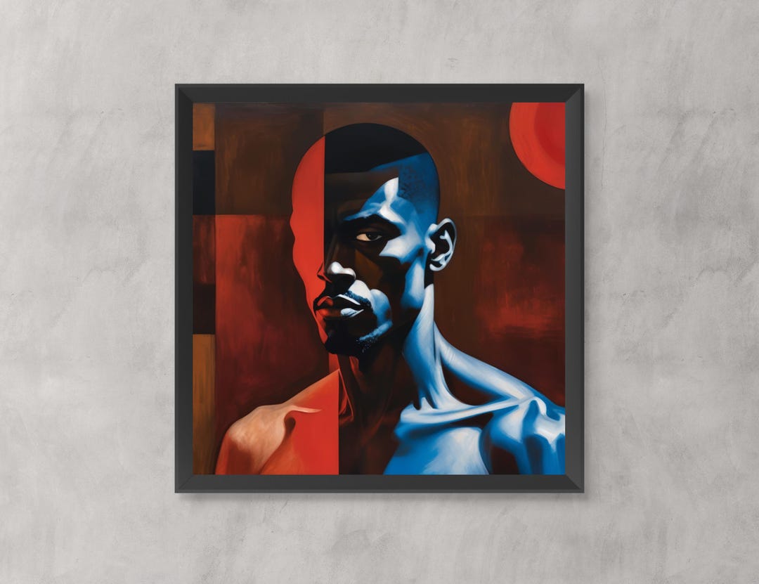 African Male Portrait (16x16), Male Pop Art, Bauhaus Portrait ...