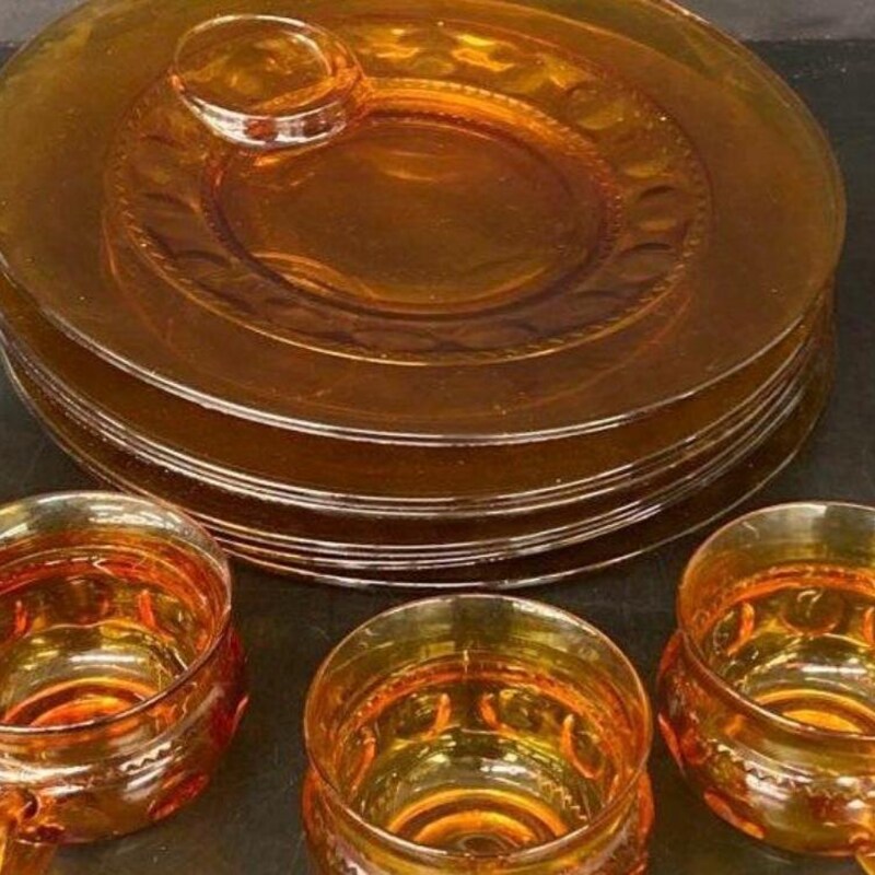 Amber Glass Plates - Etsy