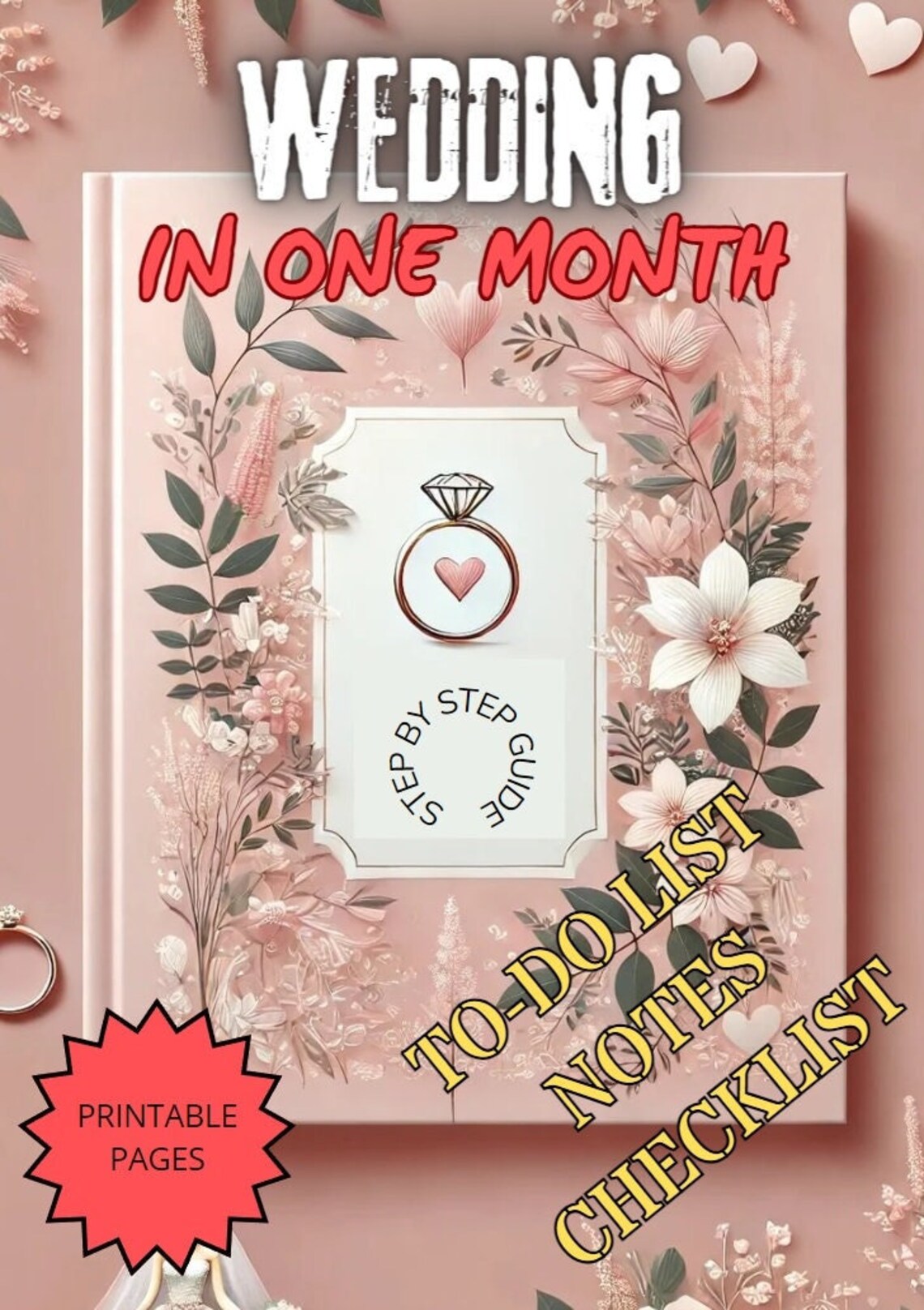 Wedding in One Month GUIDE, Printable, Notes, Checklist - Etsy