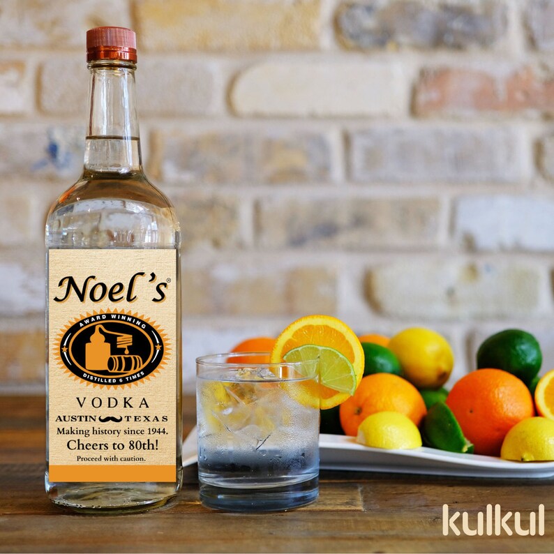 Vodka Tito's Label, 750ml Bottles, Printable Personalized Titos, Orange ...