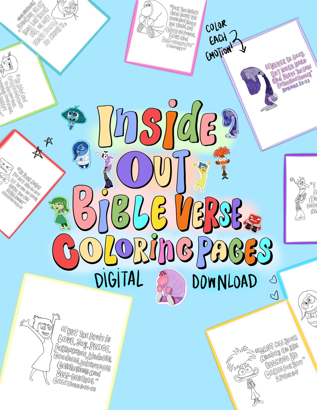 INSIDE OUT BIBLE Verse *coloring Book* - Etsy