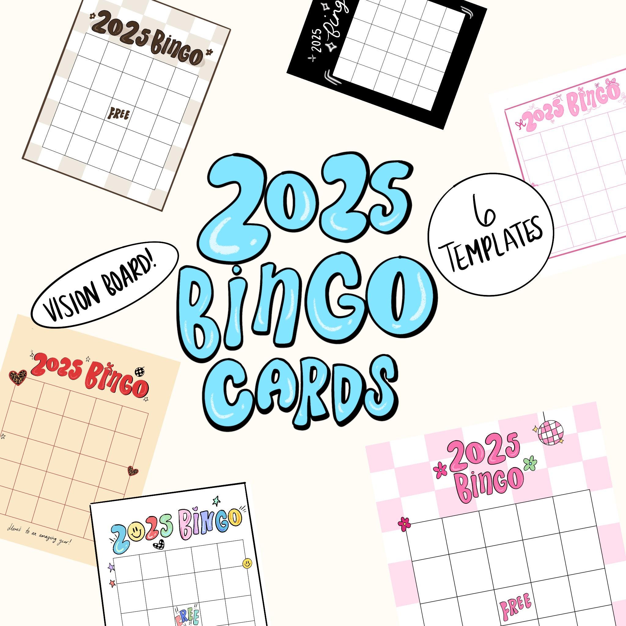 2025 Bingo Card Template/ Vision Board *DIGITAL DOWNLOAD* - Etsy