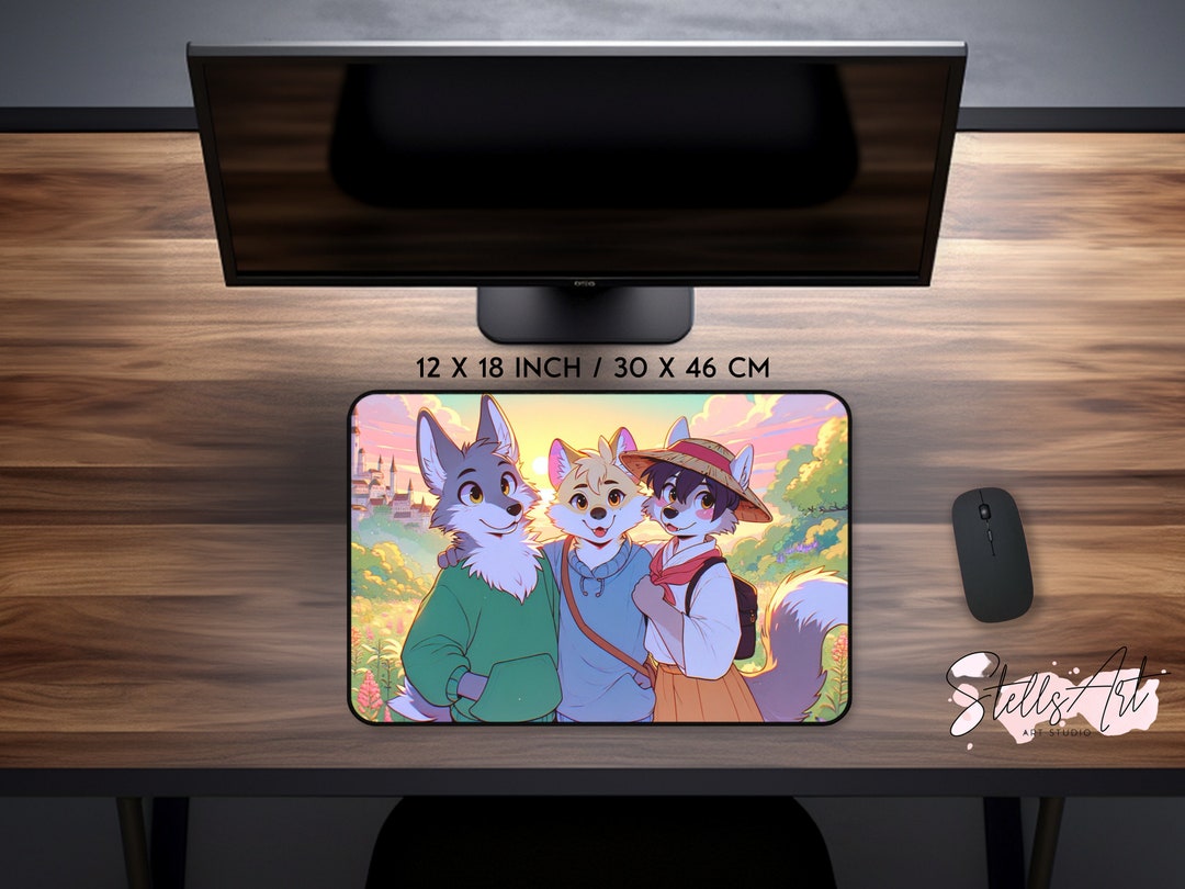 Furry Friends Art, Lofi Art Furry Mousepad, Furry Commission, Anime ...