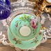 Rare Foley Green Vintage Teacup Set With Rose Signed English Bone China ...
