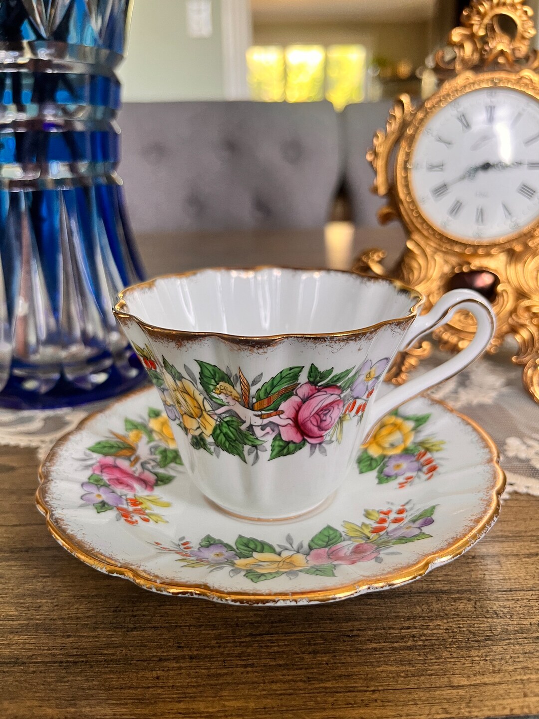Vintage England Royal Stafford Teacup Set With Saucer - Etsy