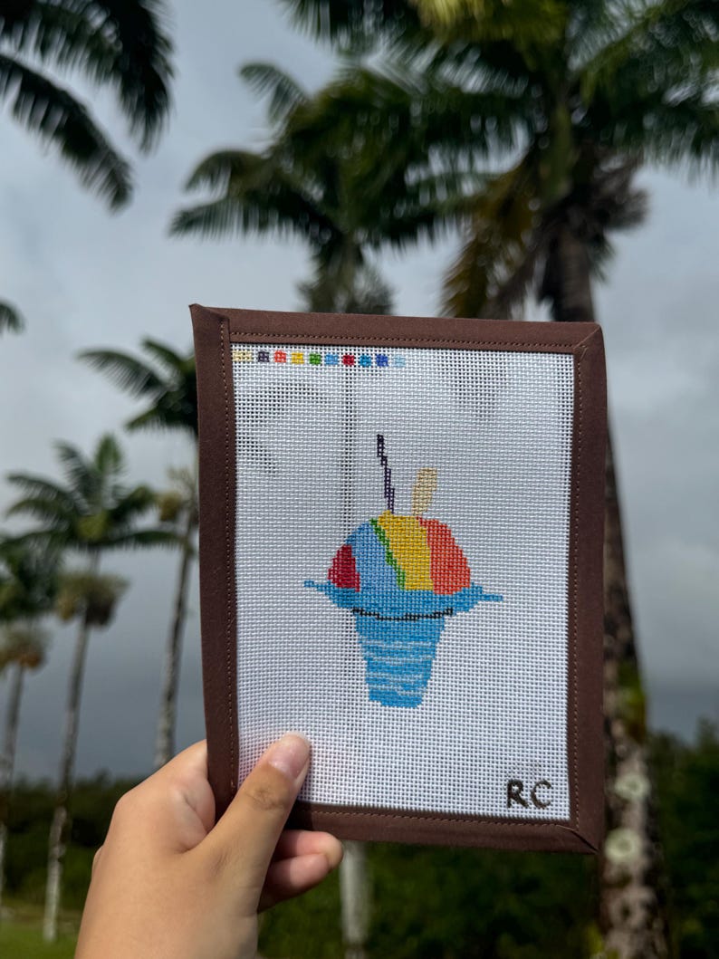 Rainbow Shave Ice | 18 Mesh, Hand-painted Needlepoint Canvas - Etsy