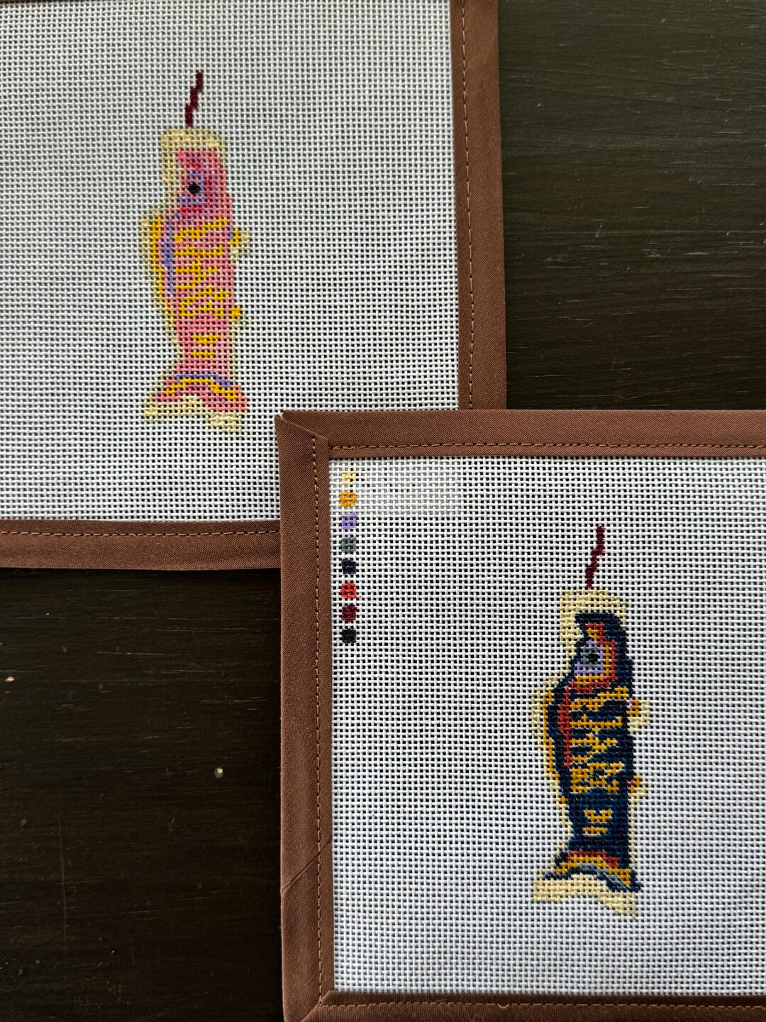 Koinobori (japanese Fish Flags) | 18 Mesh, Hand-painted Needlepoint ...