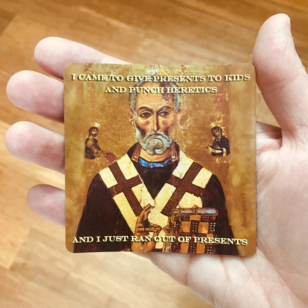Saint Nicholas Meme Magnet: Funny Catholic Fridge or Car Decor - Etsy