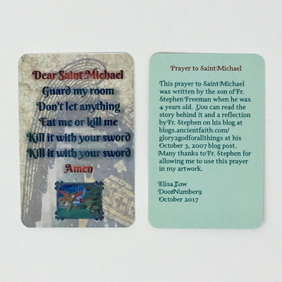 Saint Michael Prayer Card Kids Saint Michael Prayer Orthodox Archangel ...