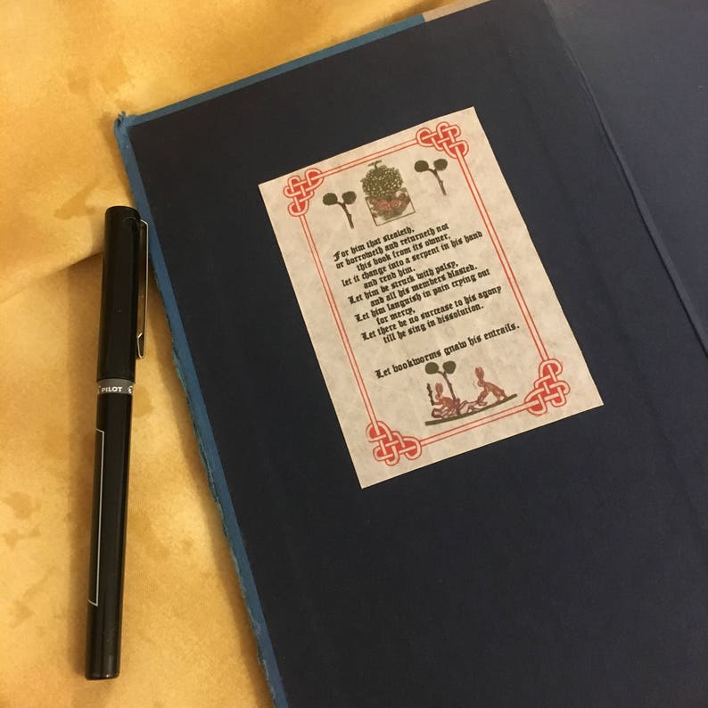 Médiéval livre malédiction ex-libris éclairé manuscrit 10 pack | Etsy