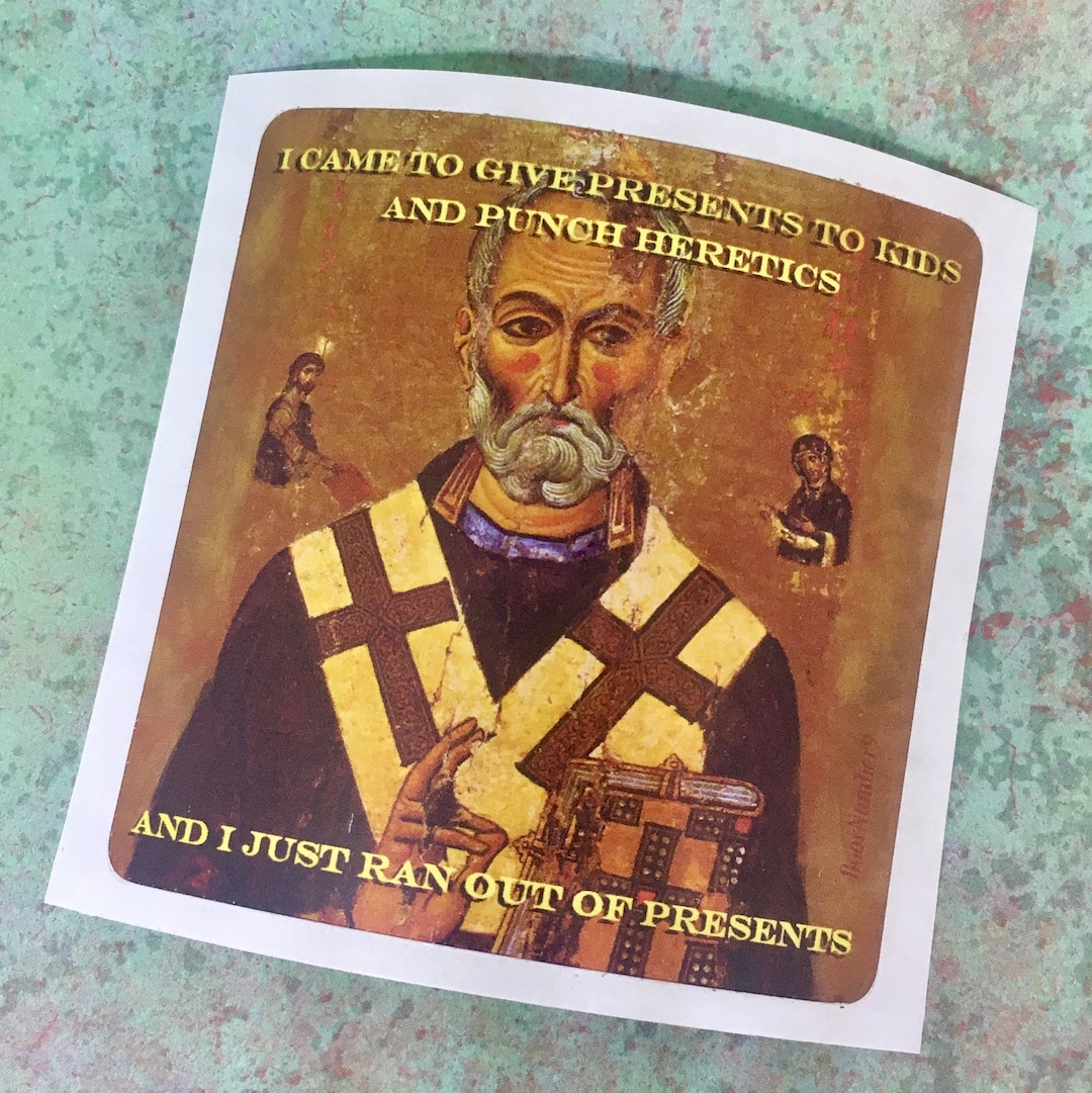 St. Nick Punch Heretics Sticker Tumbler Decal Laptop Decal Cooler Decal ...