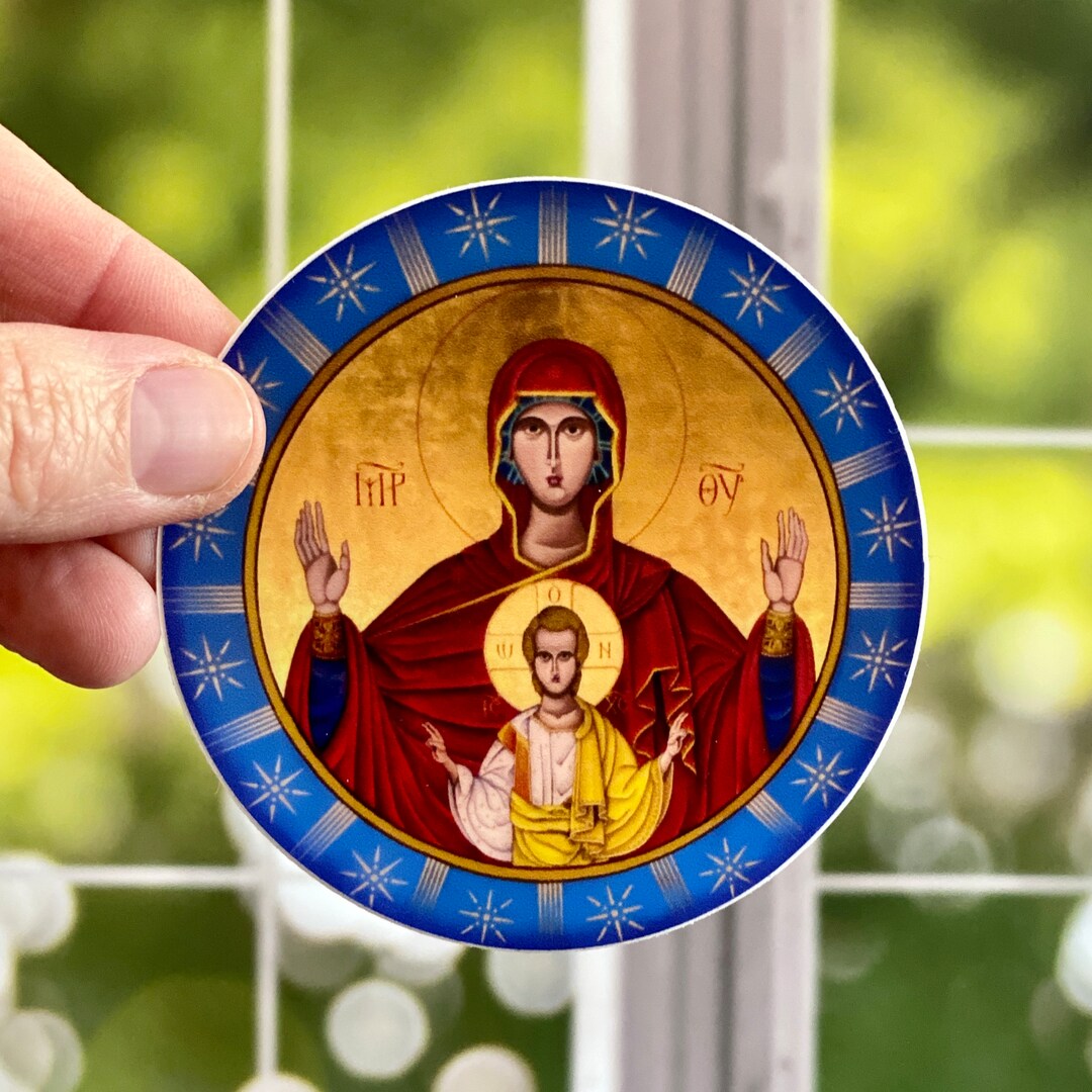Our Lady of the Sign Icon Decal - Last Judgement Icon - Laptop Decal ...
