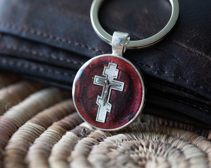 Orthodox Cross Byzantine Cross Keychain Resin - Etsy