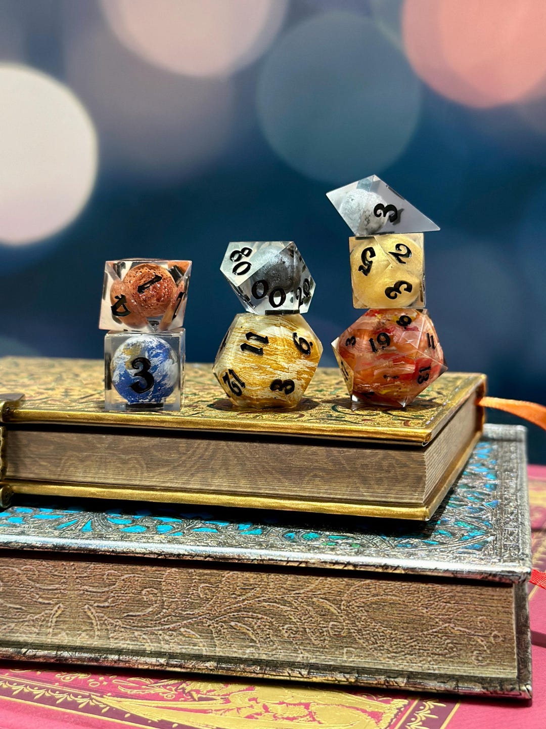 Solar System Planets Sharp Edged Dice, Hand Painted Resin - Etsy