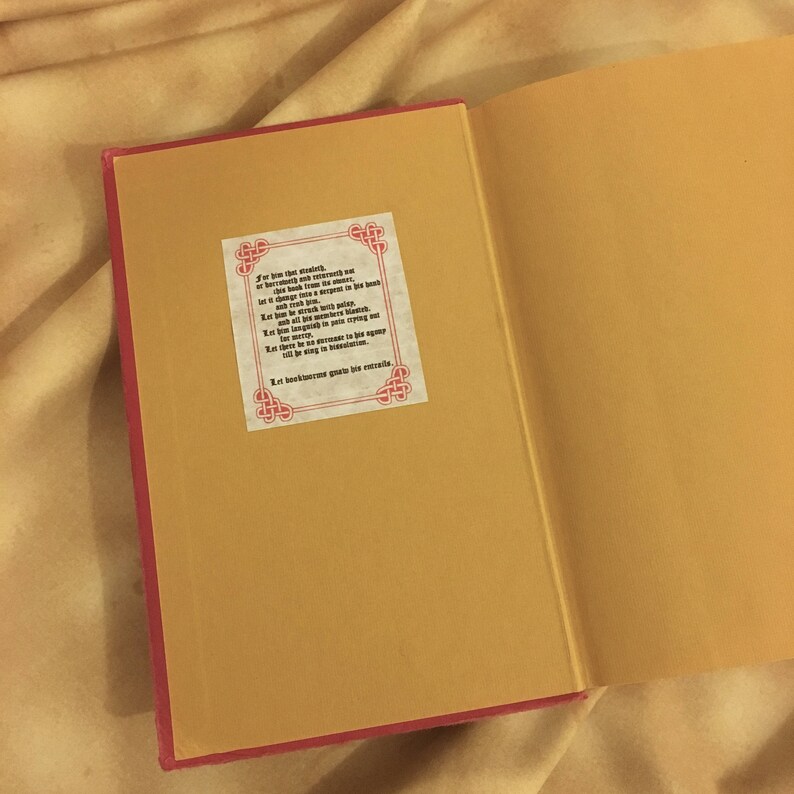 Medieval Book Curse Bookplates 20 Pack - Etsy
