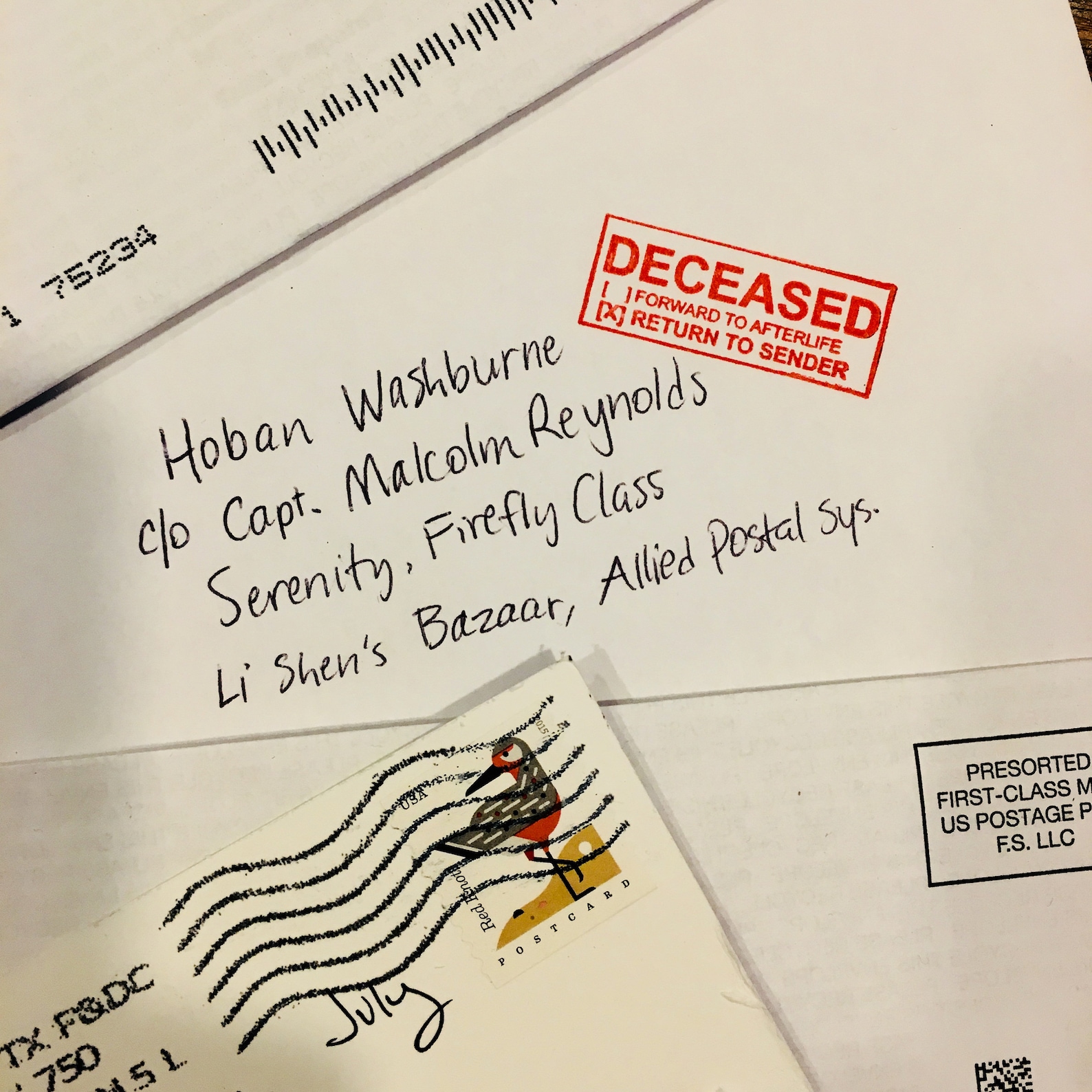 DECEASED Stamp Return to Sender Forward to Afterlife Self - Etsy