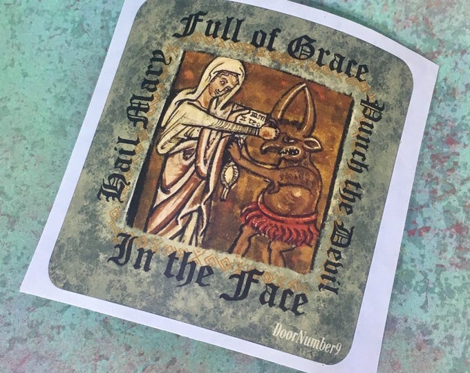 Punch the Devil in the Face Sticker - Tumbler Decal - Laptop Decal ...