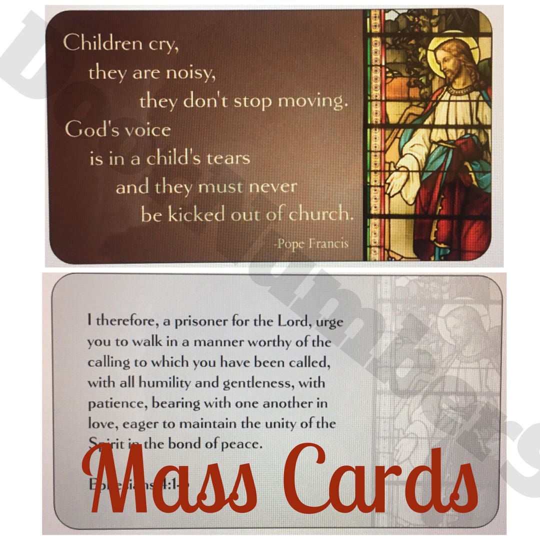 Pope Francis Mass Cards: Welcoming Children in Church - Etsy