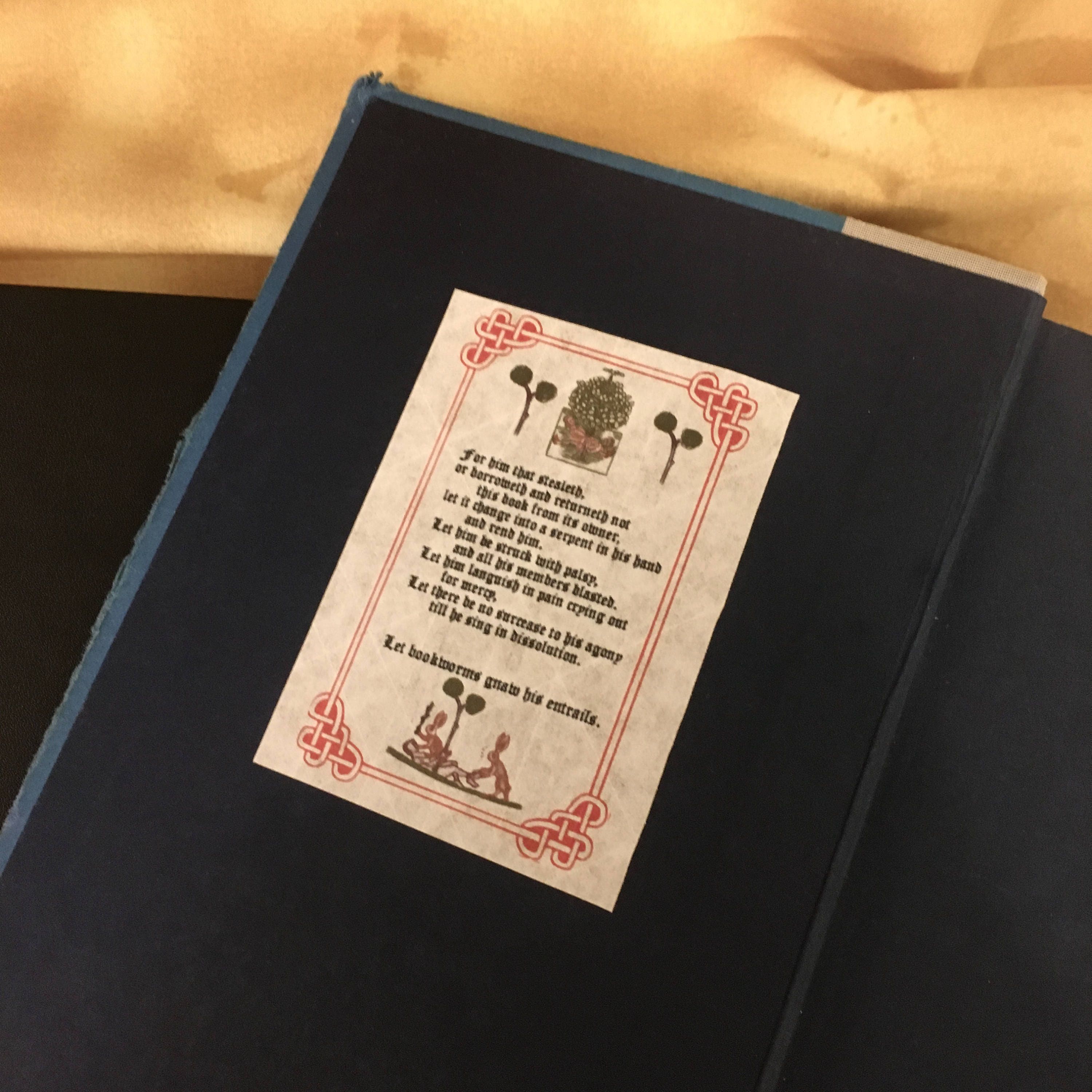 Medieval Book Curse Bookplates Illuminated Manuscript 20 Pack - Etsy