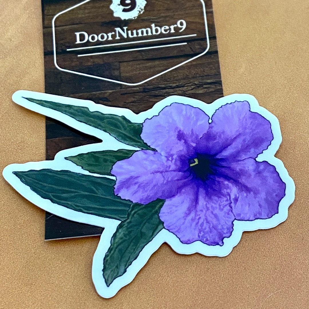 Mexican Petunia Vinyl Sticker, Dwarf Ruellia, Texas Wildflower ...