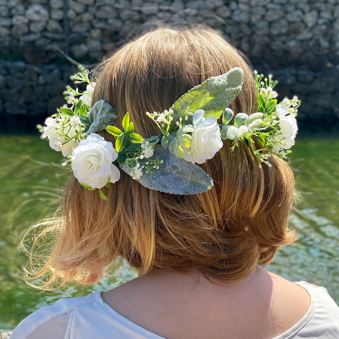 DIY Flower Crown Kit - Cream White Roses - Bridal Shower Activity Craft ...