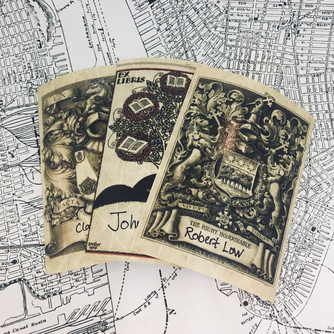 Vintage Bookplates Reproduction Assortment - Historical Bookplates ...