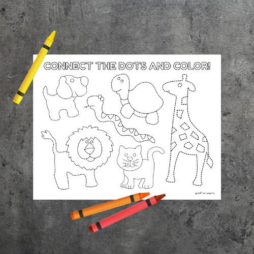 Connect the Dots Animal Coloring and Activity Page - Etsy