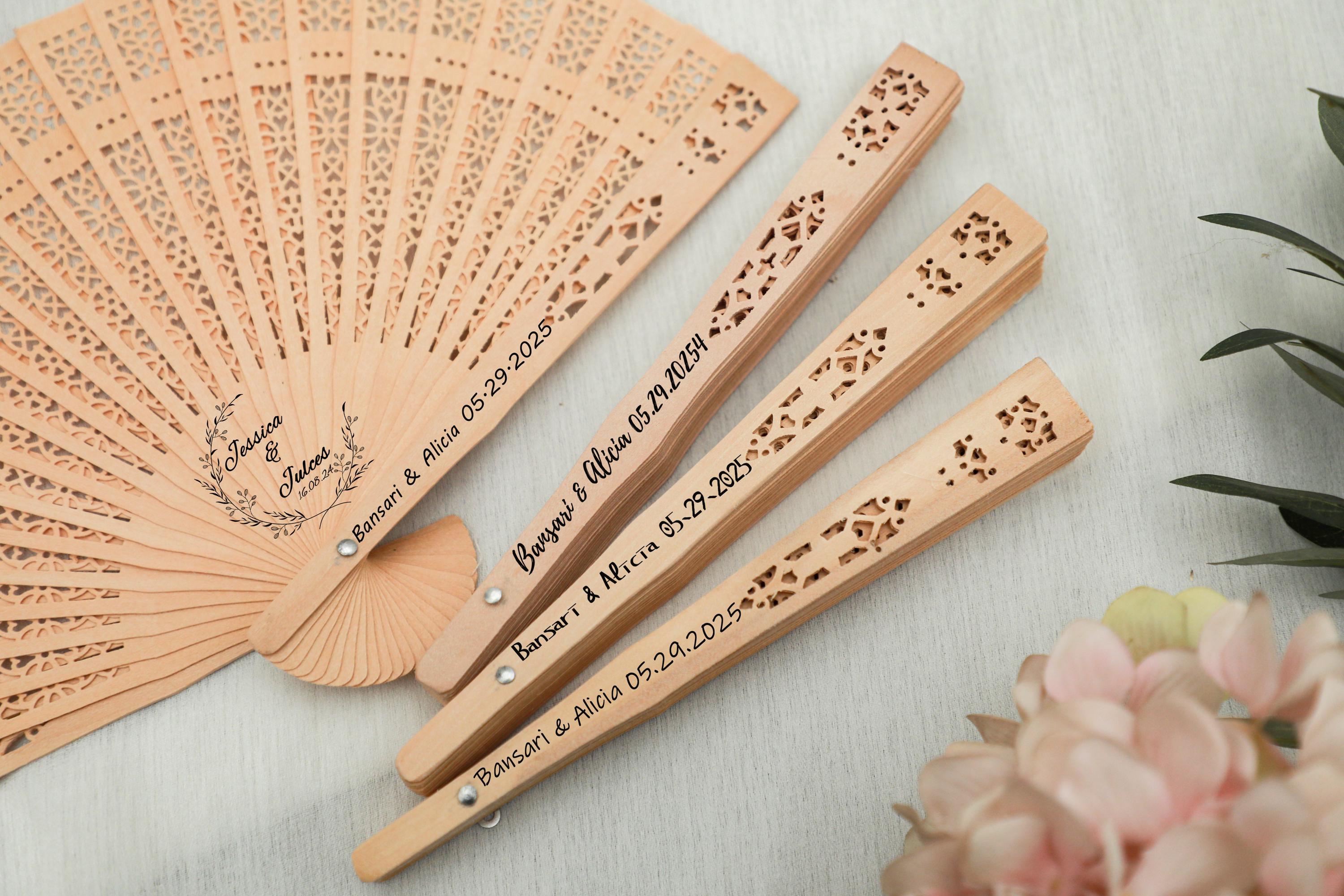 Bulk Wedding Fansrustic Fans Wedding Favors Fan Personalized Wedding ...