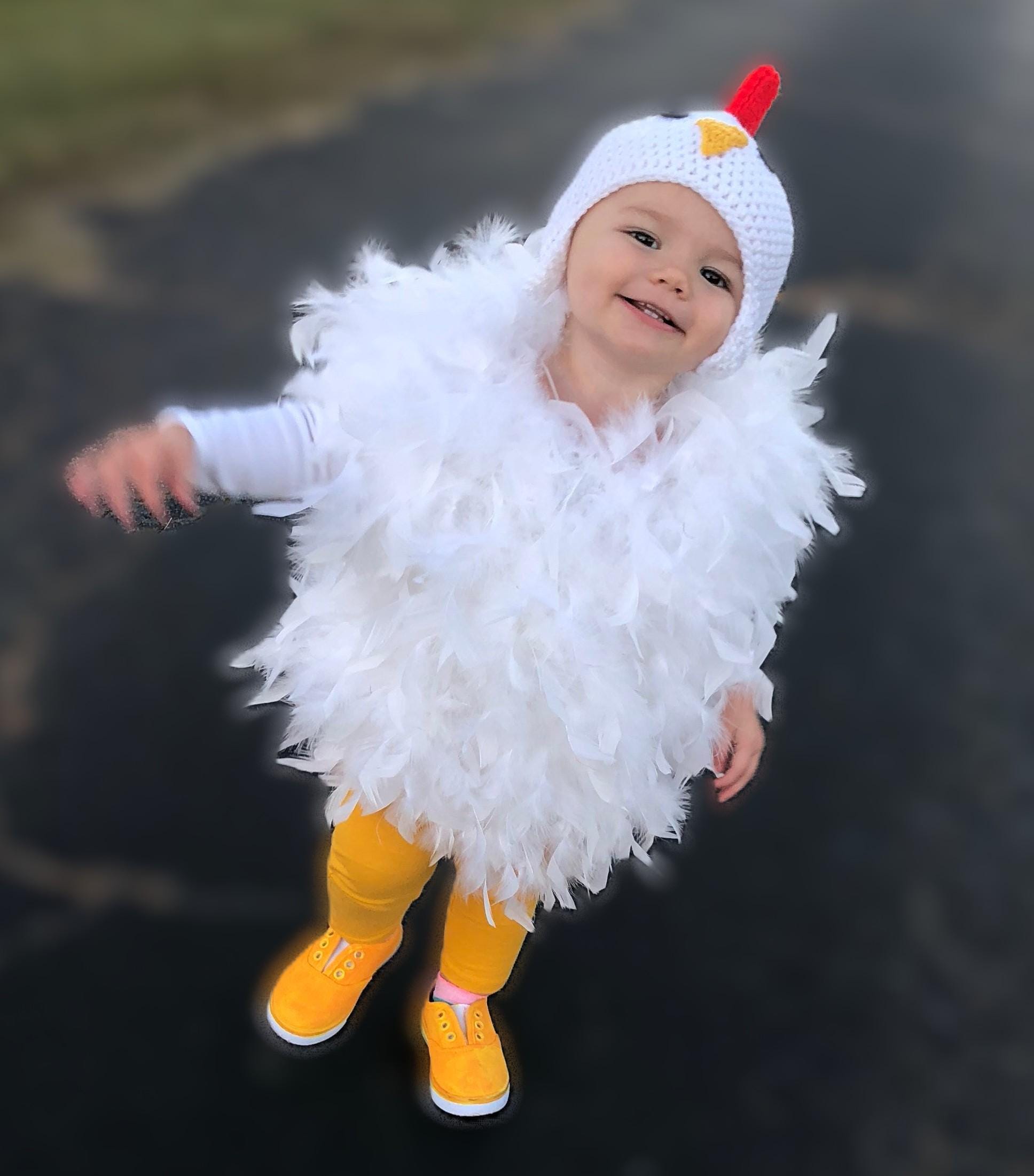 White Chicken Hat With Red Comb Crochet Earflap or Beanie Style Newborn ...