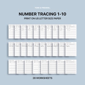 Number Tracing Worksheets for Preschool, Kindergarten, Homeschool ...
