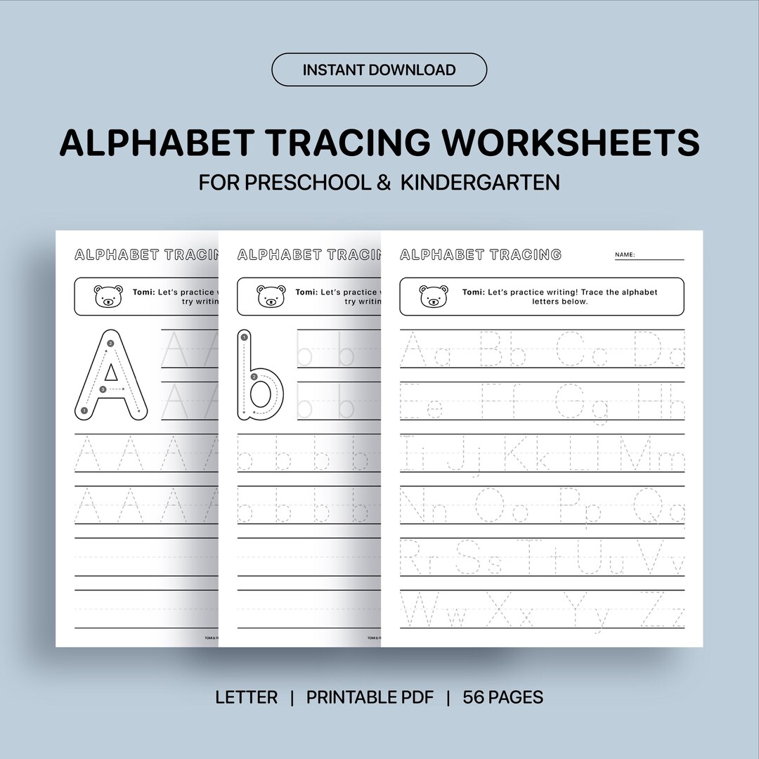 Alphabet Tracing Worksheets | Handwriting Practice for Kids | ABC ...