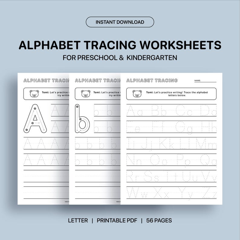 Alphabet Tracing Worksheets | Handwriting Practice for Kids | ABC ...