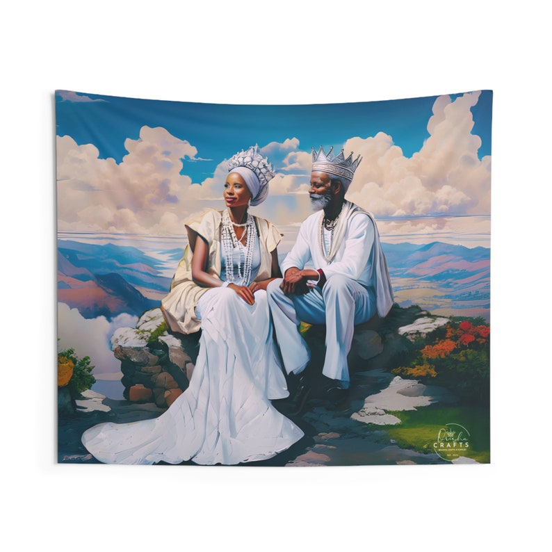 Orishas Oshanla and Obatala Indoor Wall Tapestry, Polyester Mountain ...