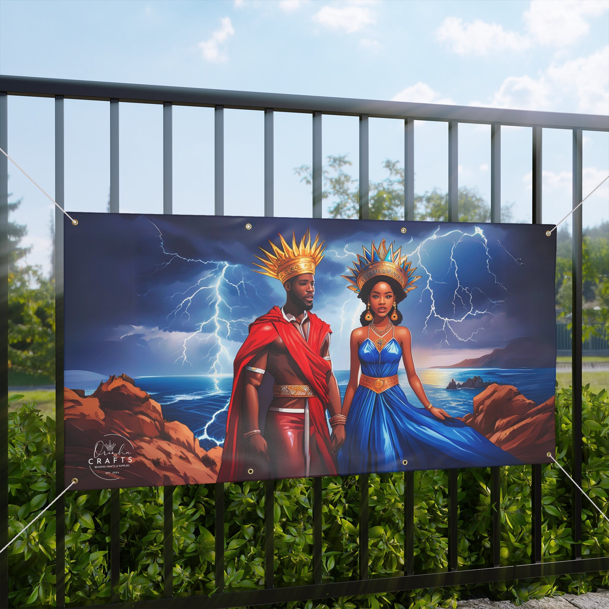 Chango & Yemaya Vinyl Banner: African Orishas Deities Art - Etsy