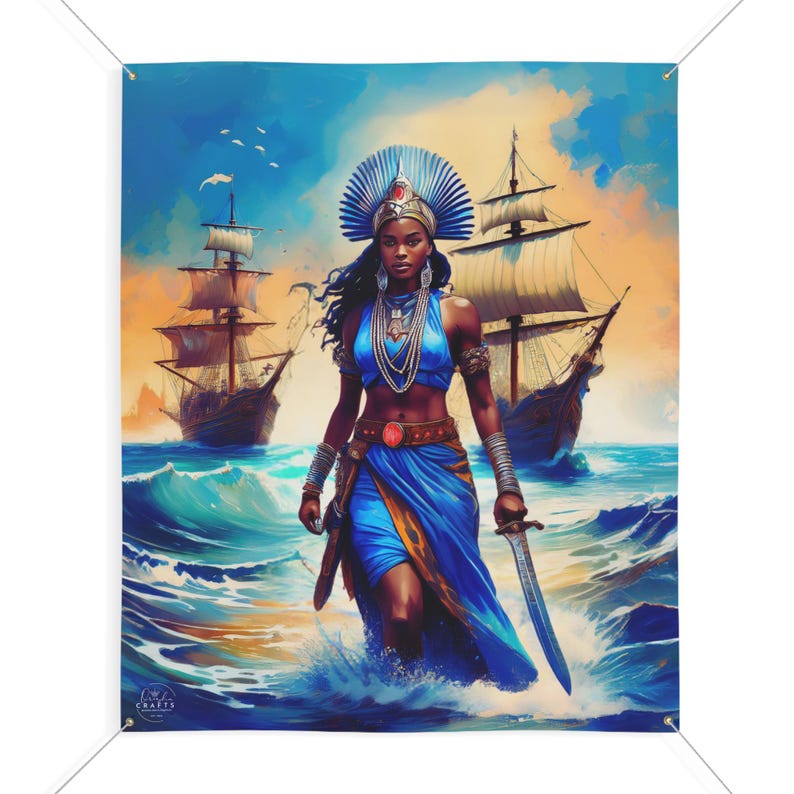 Yemaya Okute Banner: Santeria African Ocean Goddess Decor - Etsy