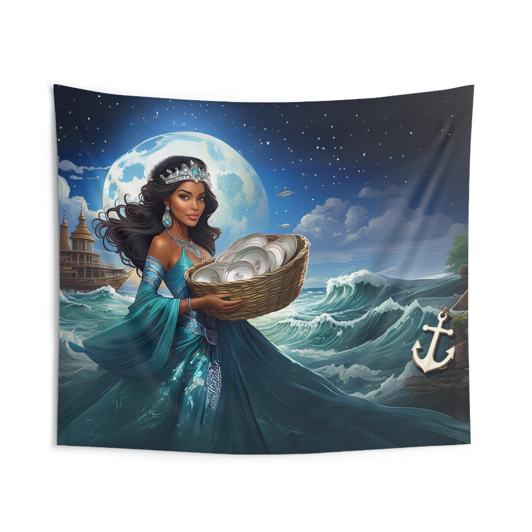 Yemaya Ocean Goddess Tapestry: Afro-caribbean Home Altar Decor - Etsy