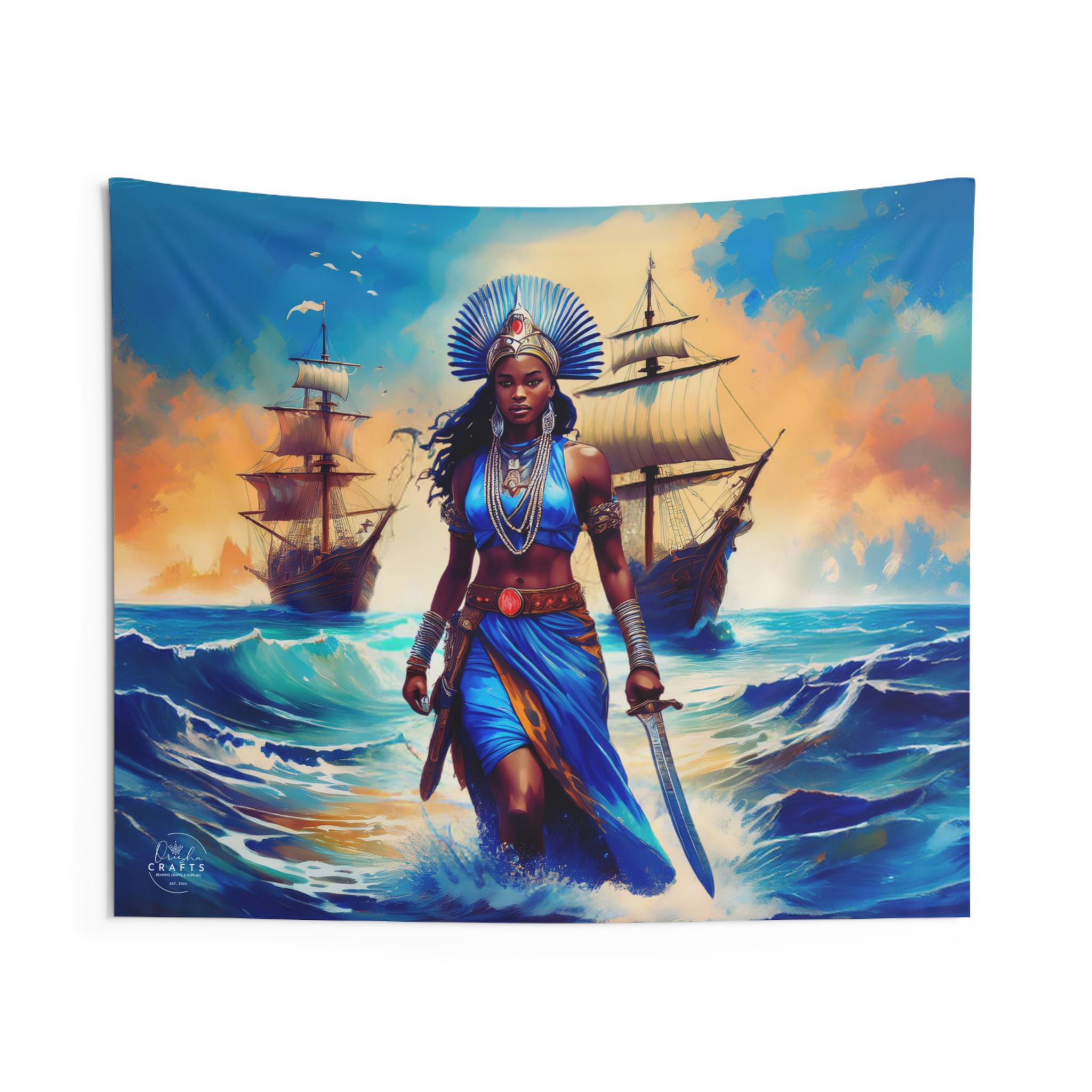 Yemaya Okute Tapestry: Yoruba Altar Decor, Afro-caribbean Art - Etsy