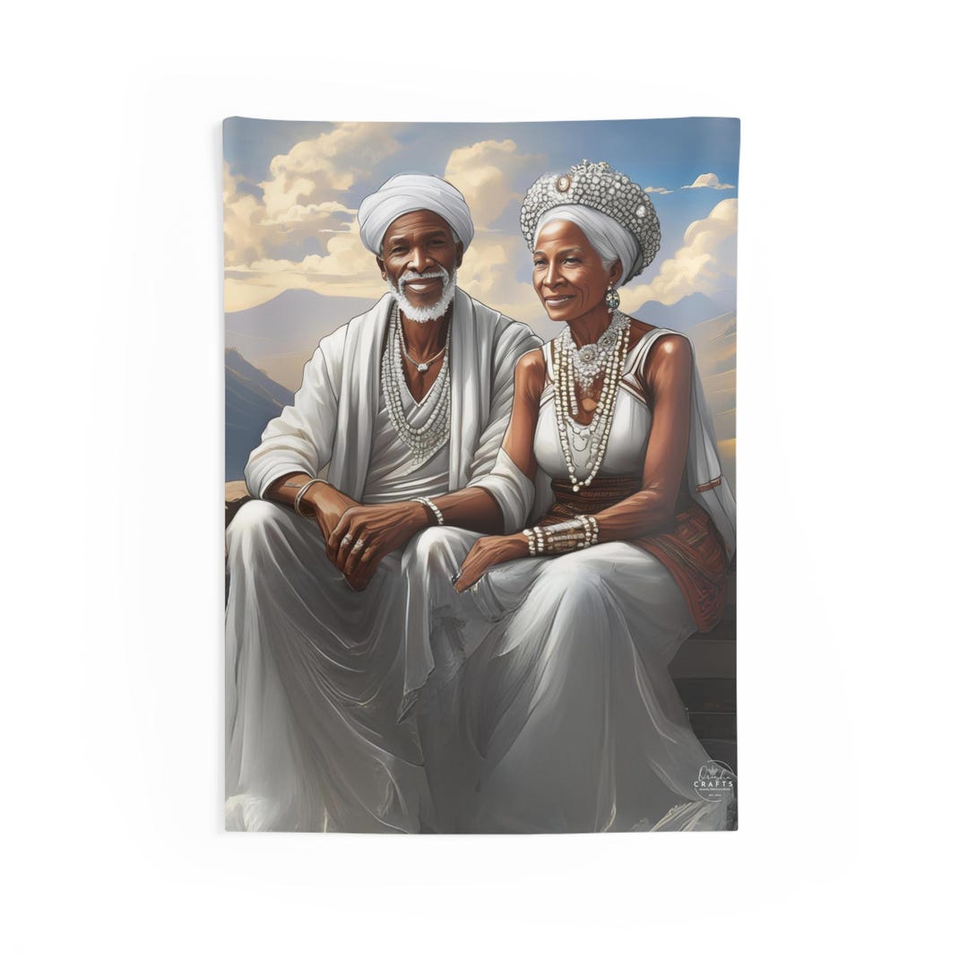 Orishas Oshanla & Obatala Indoor Wall Tapestry, Polyester Mountain ...