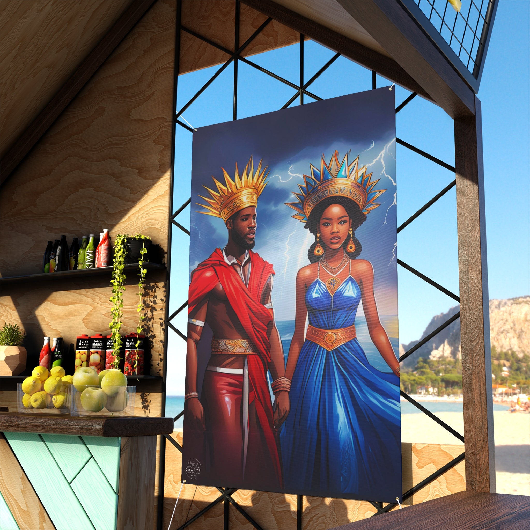 Chango & Yemaya Vinyl Banner: African Orishas Deities Art - Etsy